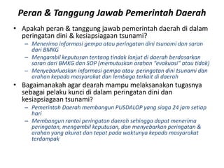 Peran kementrian dan Lembaga dalam InaTEWS | PPT