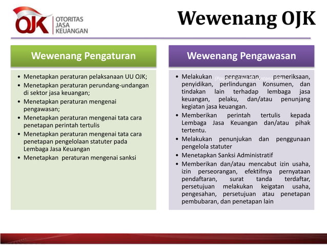 Peran ojk-operasional-pengawasan-final | PPT