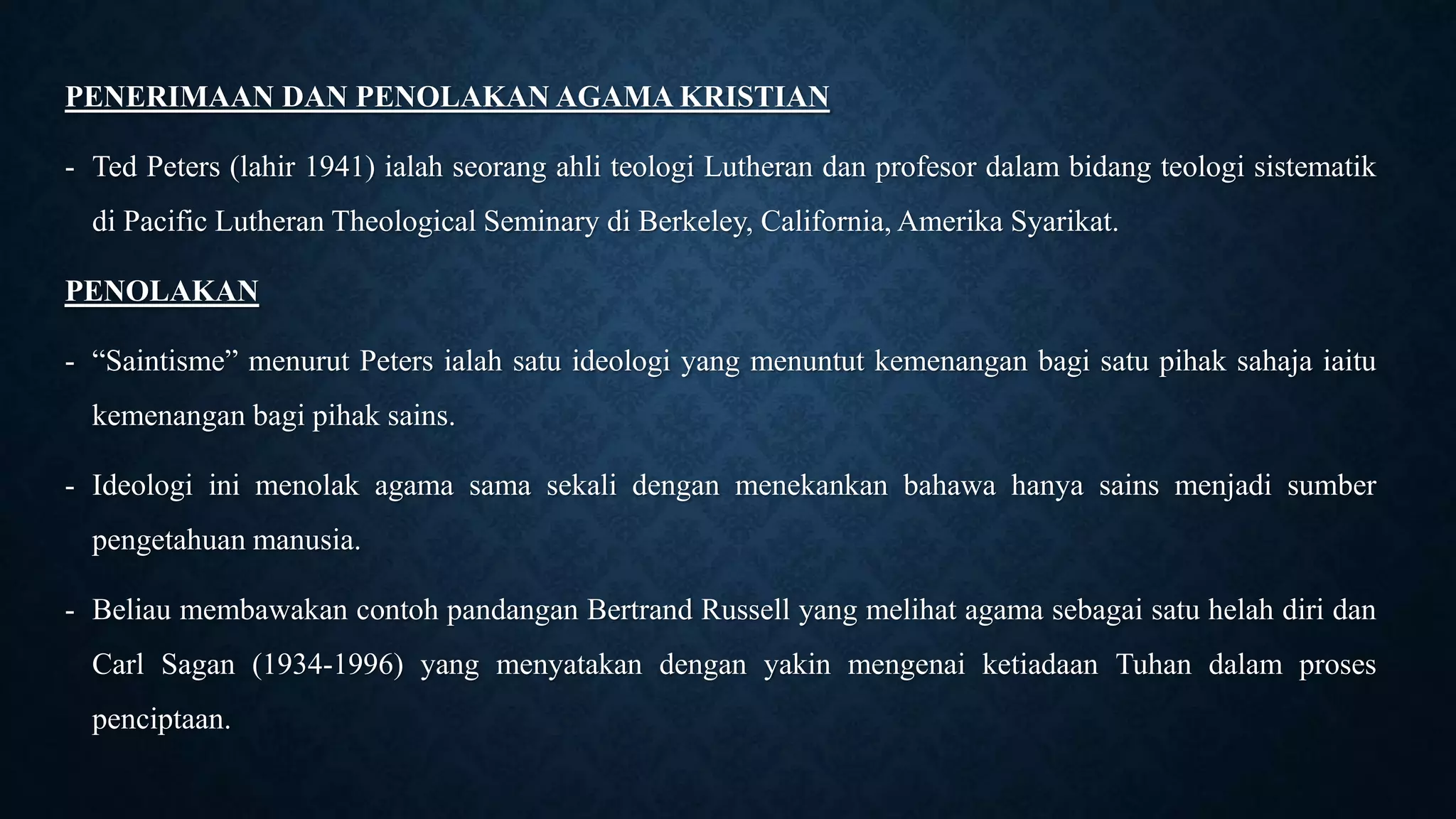 Peranan agama kristian dalam sains | PPTX