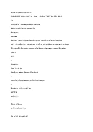 Peranan Akuntansi Manajemen | DOCX