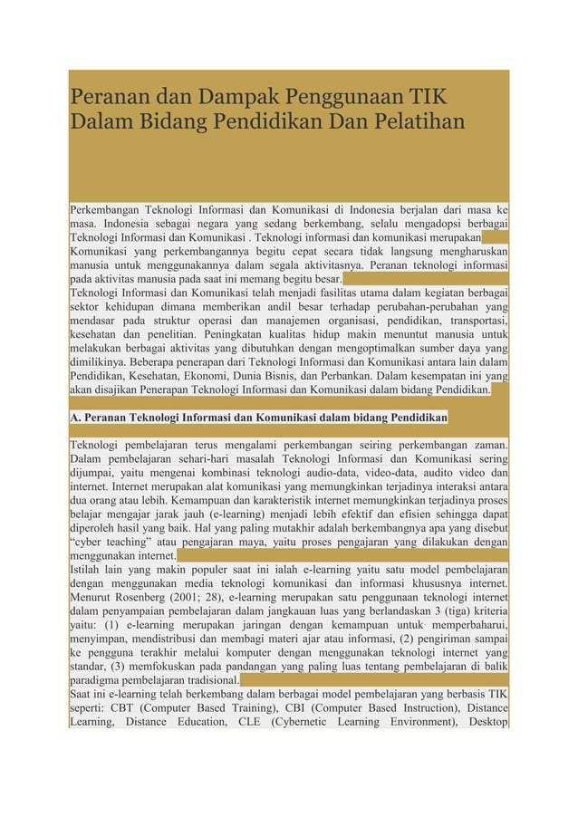 Dampak TIK dalam Pendidikan | PDF