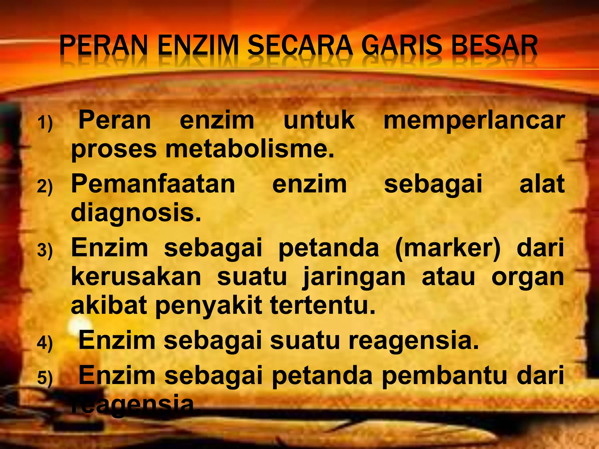 macam-macam enzim dan peranannya TERLENGKAP | PPT