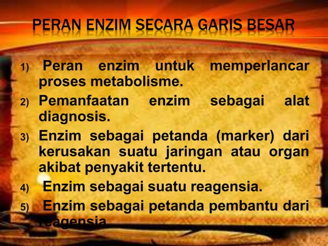 macam-macam enzim dan peranannya TERLENGKAP | PPT