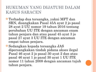 Peranan hukum dalam menanggulangi hoax, ujaran kebencian | PPT