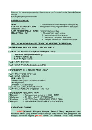 Peranan ibu bapa sangat penting | DOCX