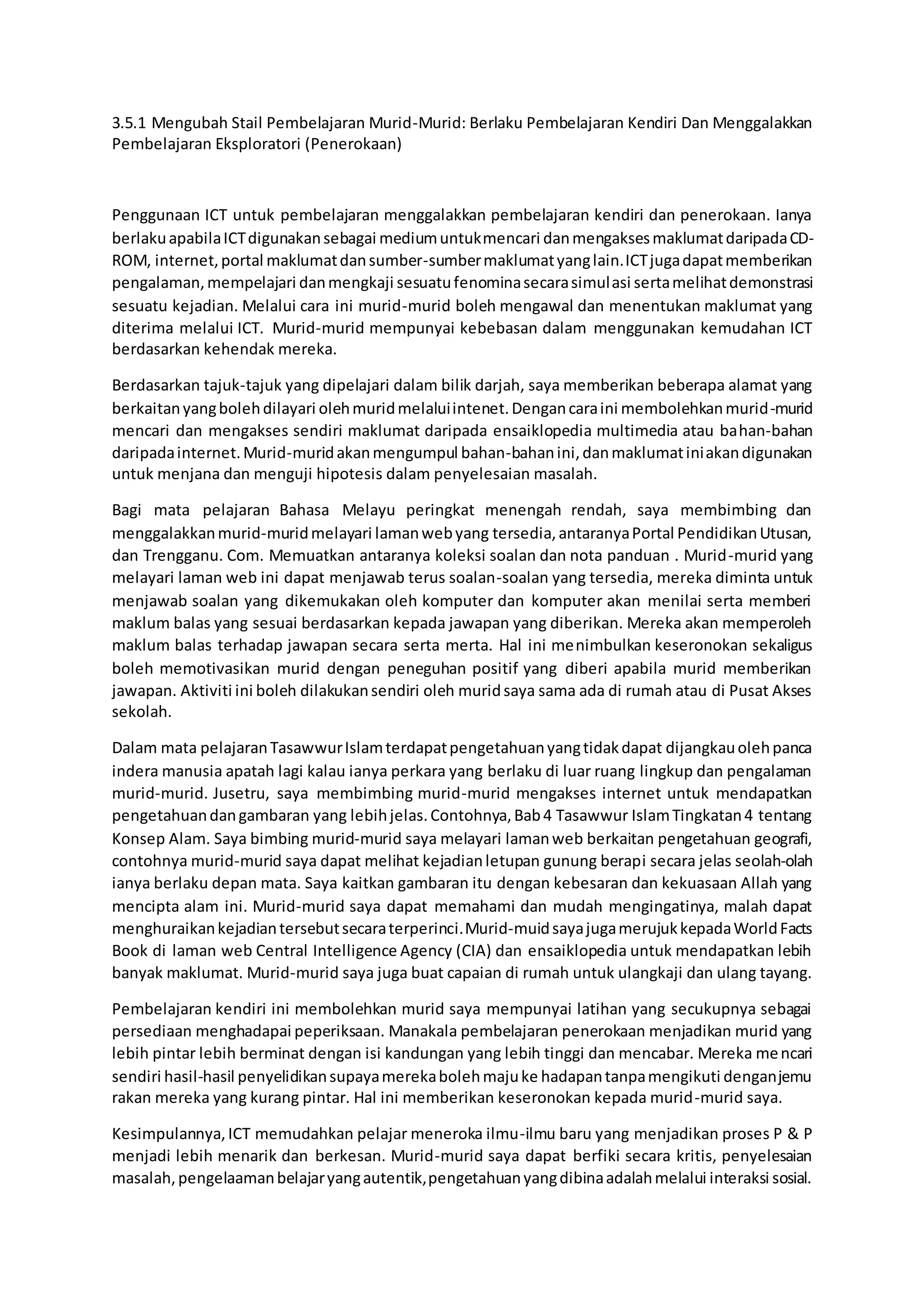 Peranan ict dalam bilik darjah 2 | DOCX