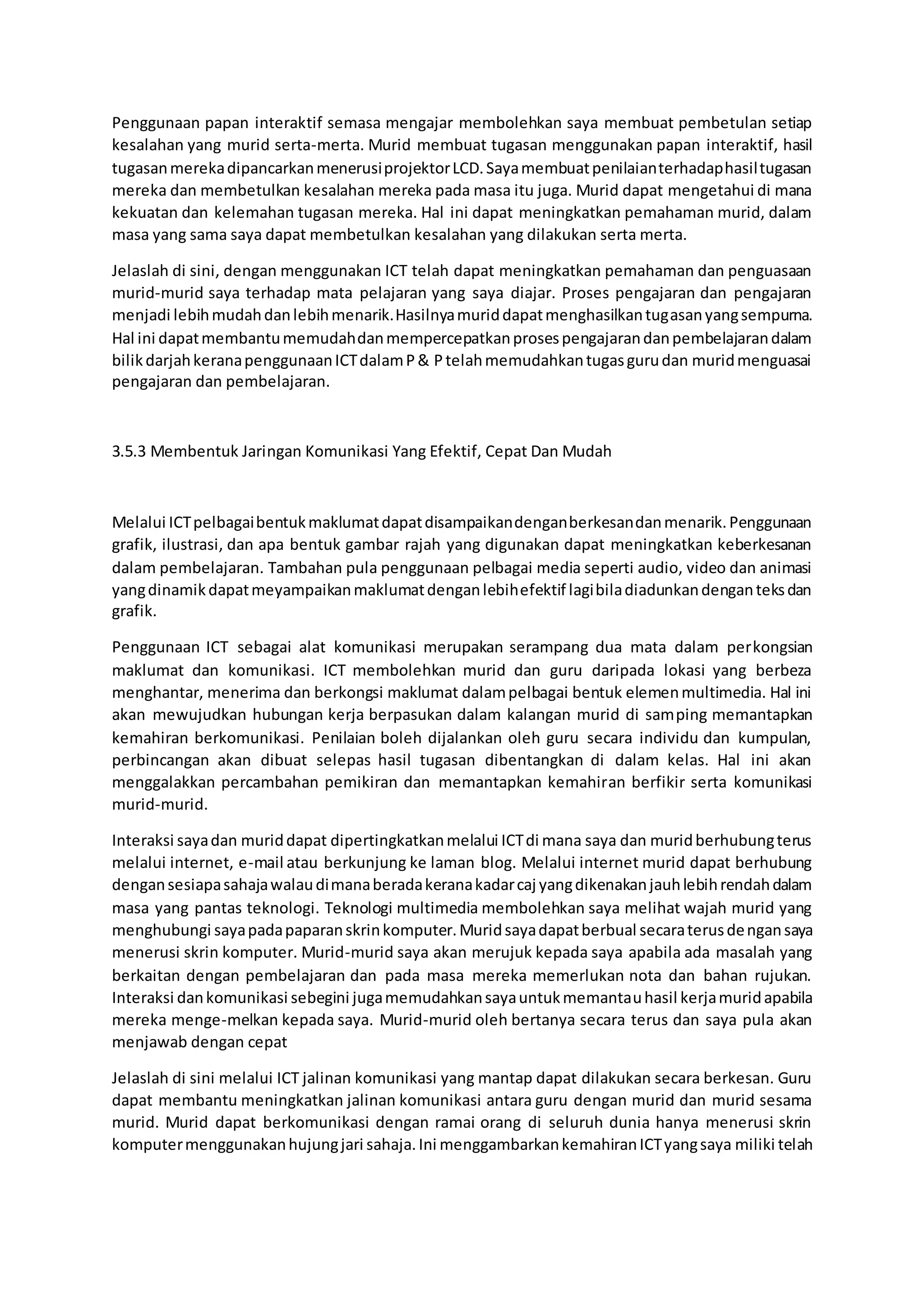 Peranan ict dalam bilik darjah 2 | DOCX