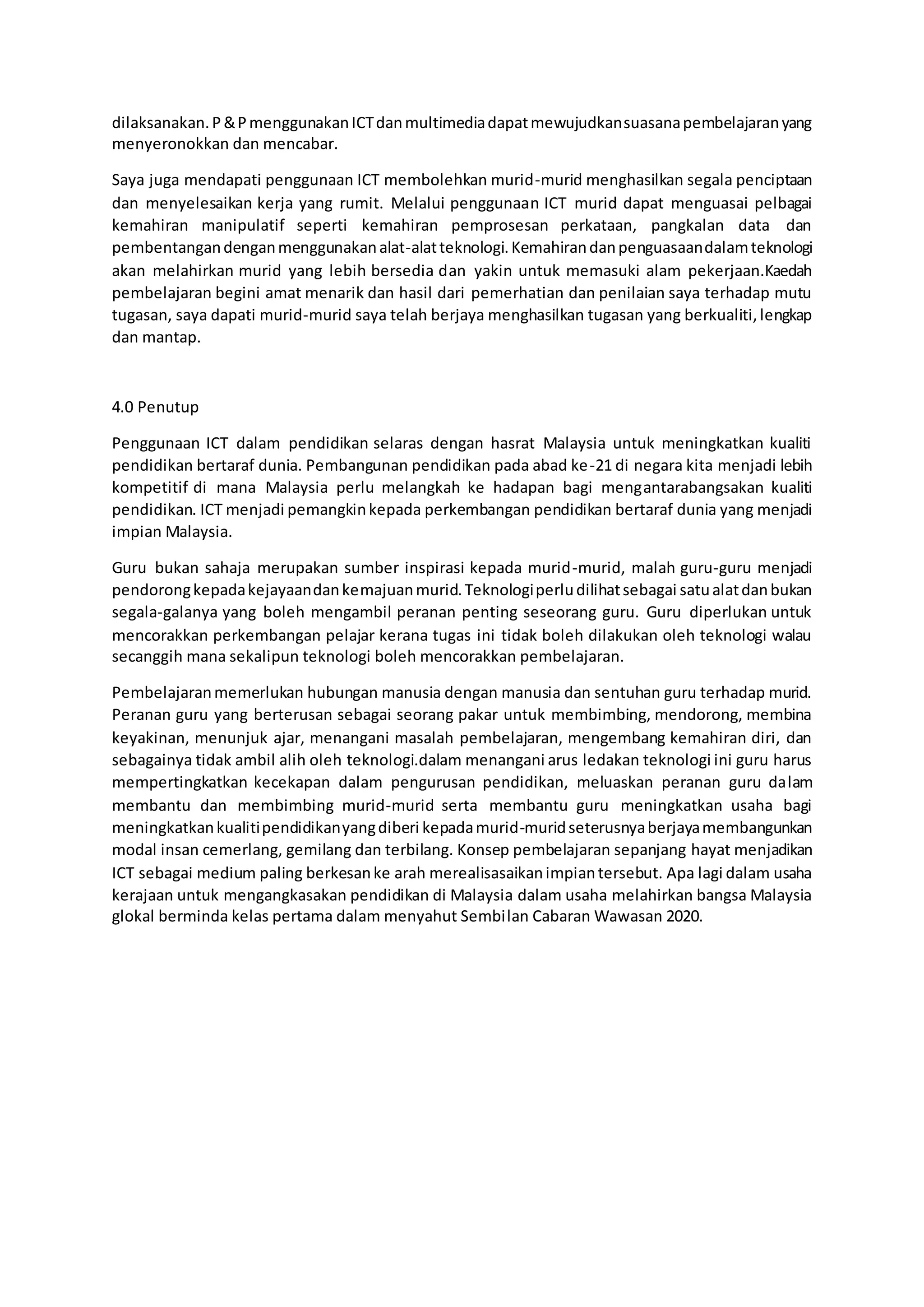 Peranan ict dalam bilik darjah 2 | PDF