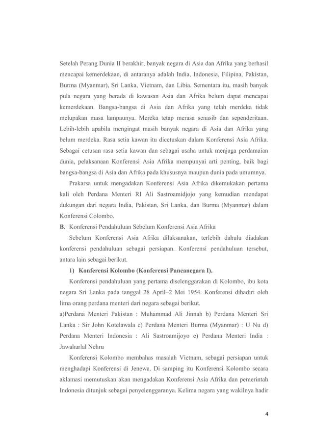 Peranan indonesia dalam konferensi asia afrika | PDF