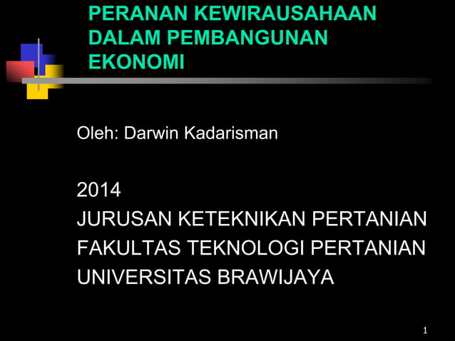 Peranan kewirausahaan dalam pembangunann | PPTX