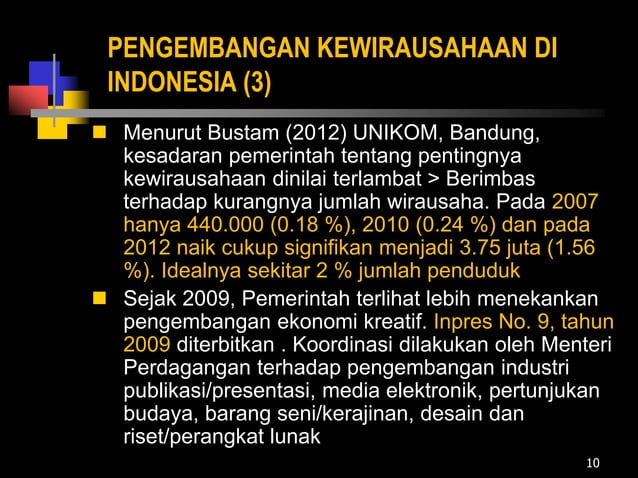 Peranan kewirausahaan dalam pembangunann | PPTX