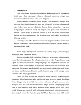 Peranan Mahasiswa Dalam Meningkatkan | DOC