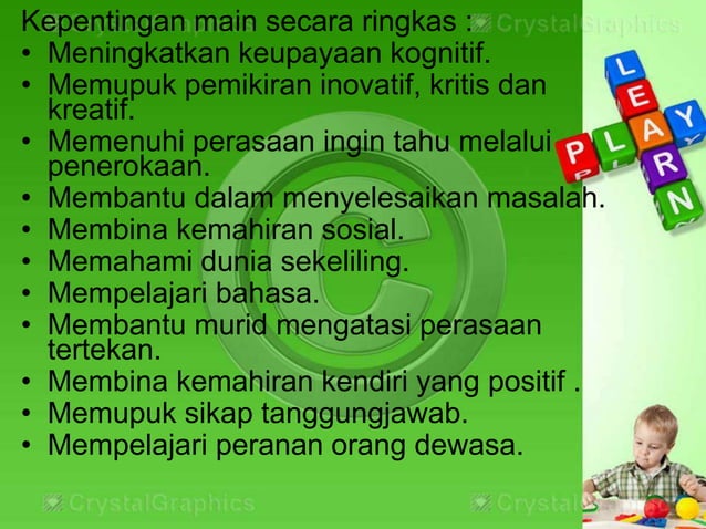 Peranan main dalam proses pembelajaran | PPTX