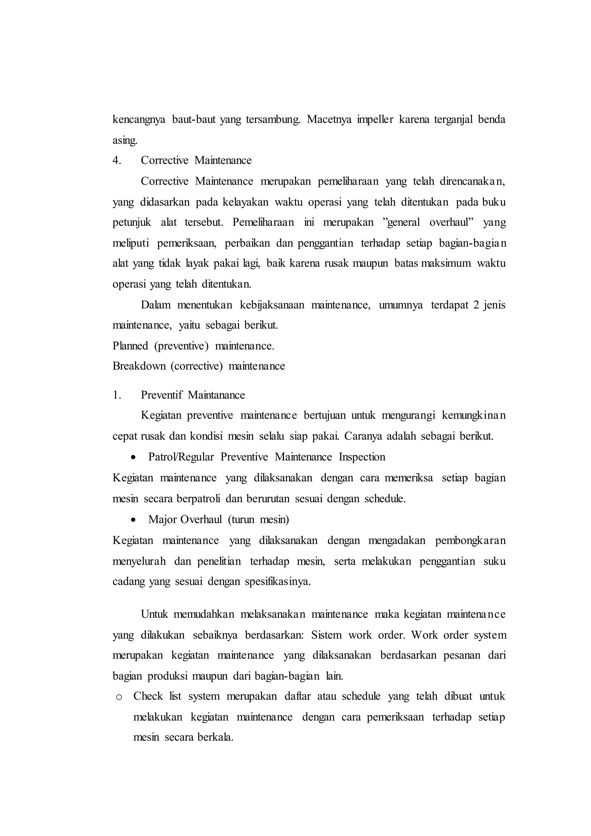 Peranan managemen dan filosofi perawatan dalam merawat mesin | PDF