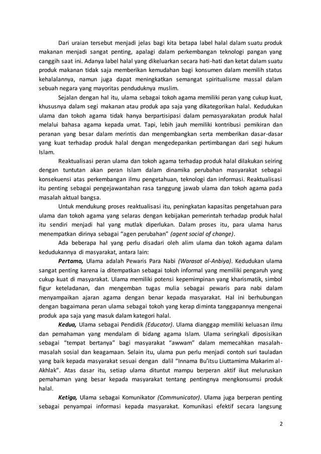 Peranan mui dalam penanganan produk halal | PDF