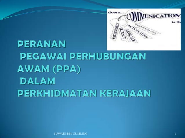 Peranan pegawai perhubungan awam kerajaan | PPTX