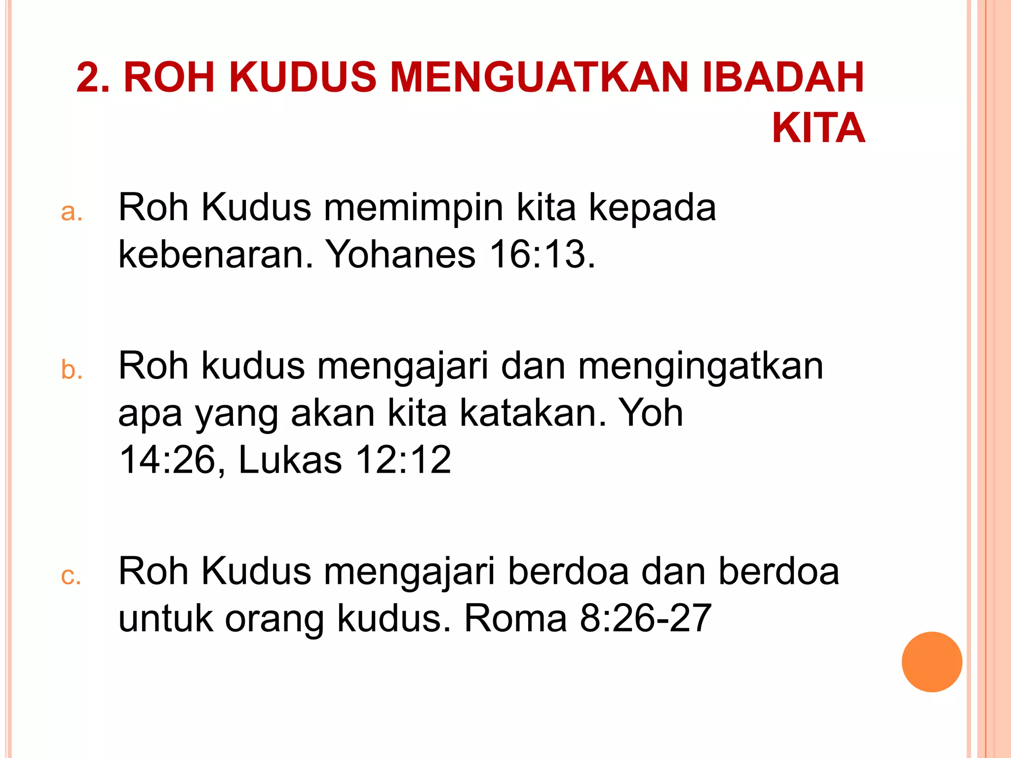 Peranan roh kudus | PPTX