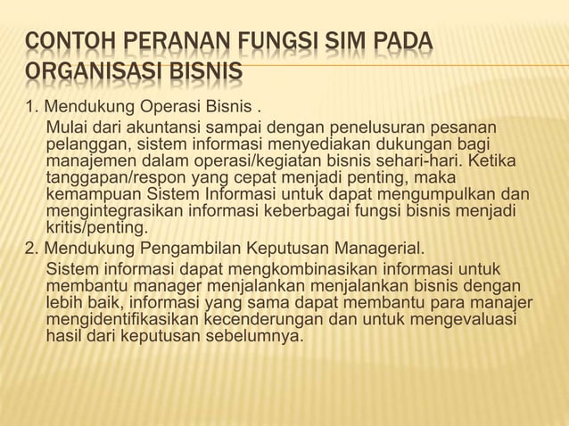 Peranan sim pada suatu perusahaan | PPT