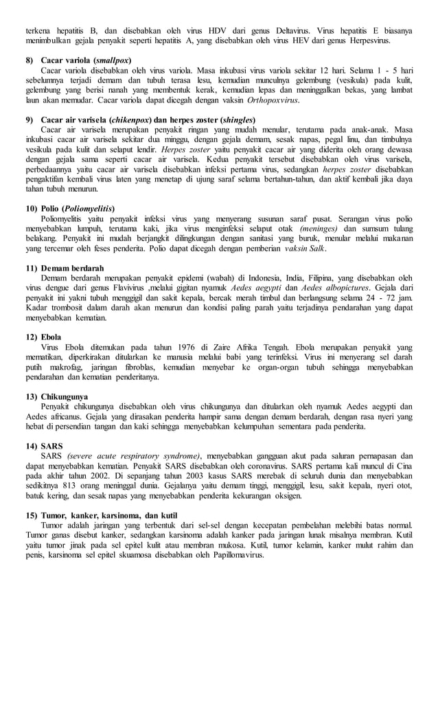 Peranan virus dalam kehidupan manusia | PDF