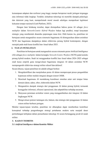 Peran Artificial Intelligence sebagai Force Multiplier dalam Network-Centric Hybrid Warfare | PDF