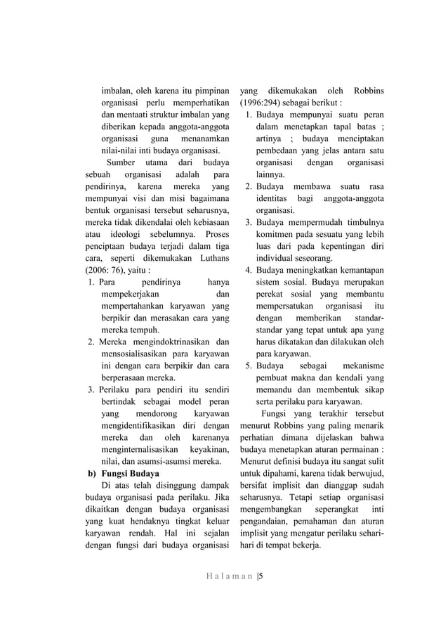 Peran Budaya Organisasi dalam Mewujudkan Kinerja Organisasi | PDF