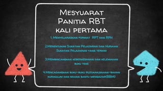 Perancangan aktiviti panitia RBT | PPTX