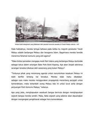 Perancangan asal mat indera dan pkm menyerang bukit kepong | PDF