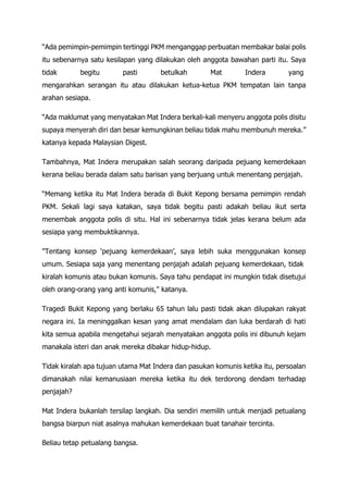 Perancangan asal mat indera dan pkm menyerang bukit kepong | PDF