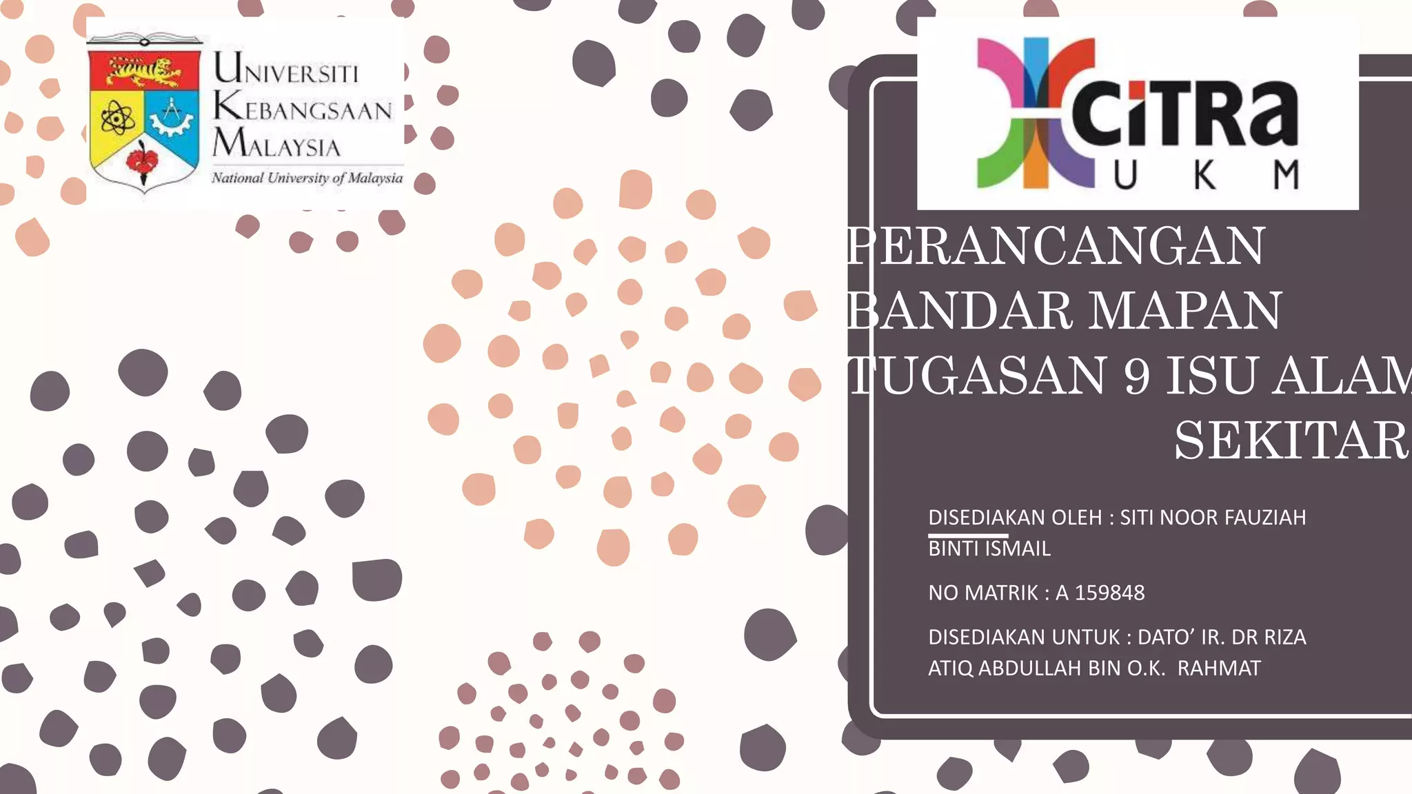 Perancangan bandar mapan tugasan 9 | PPTX