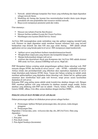 Perancangan dan pembuatan aplikasi sistem informasi geografis berbasis web (tugas kelompok) | PDF