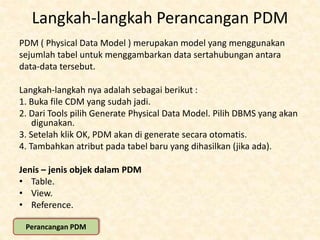 Perancangan database penjualan indomaret | PPTX