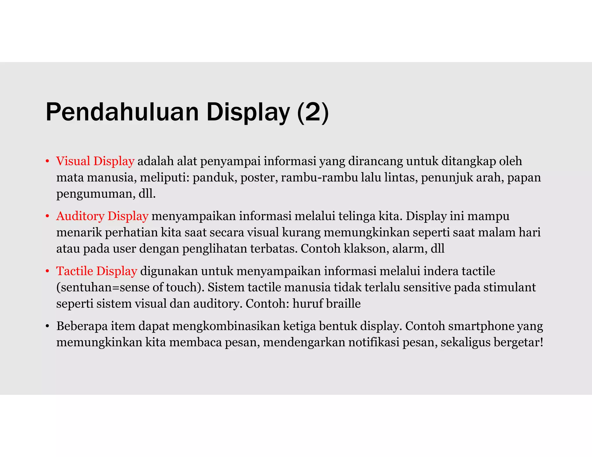 ERGONOMI: PERANCANGAN DISPLAY & KONTROL | PDF
