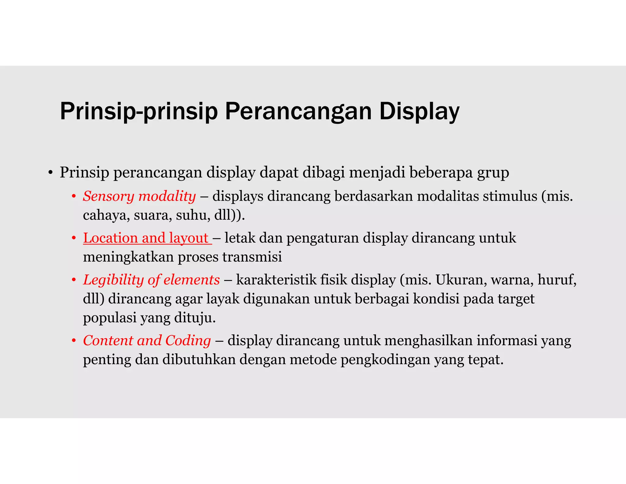 ERGONOMI: PERANCANGAN DISPLAY & KONTROL | PDF