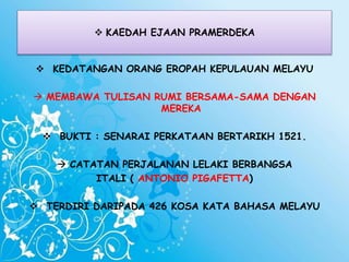 Bahasa Melayu Penggal 1: Perancangan korpus bahasa | PPTX