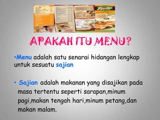 Perancangan menu | PPTX