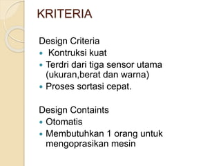 Perancangan Mesin Sortasi Jambu Biji Merah | PPT