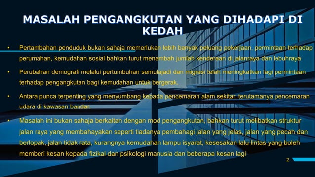 Perancangan Pengangkutan Bandar di Kedah | PPT