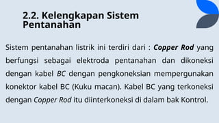 PERANCANGAN PENTANAHAN SISTEM TENAGA LISTRIK | PPTX