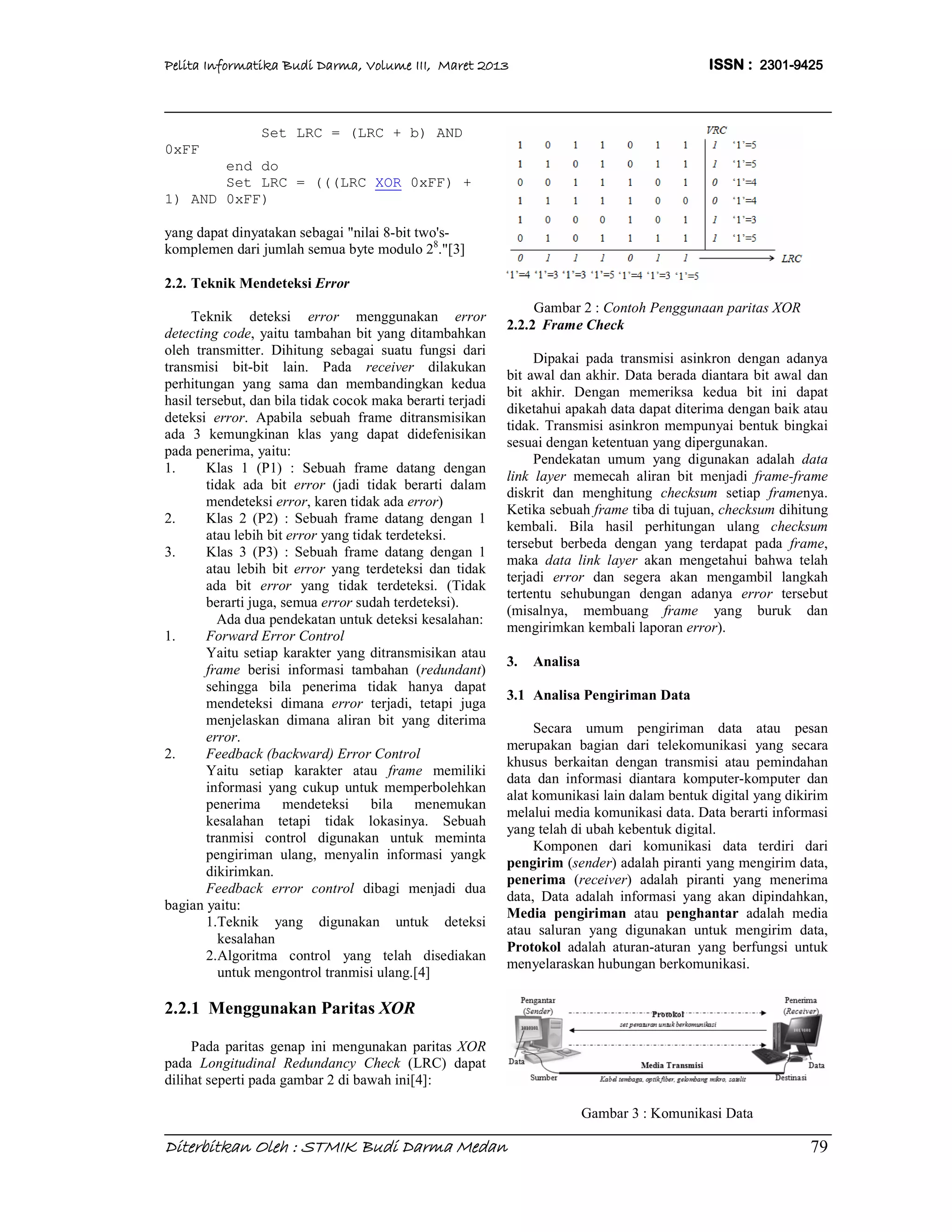 Perangkat Lunak Deteksi Bit Error dengan Implementasi Longitudinal ...