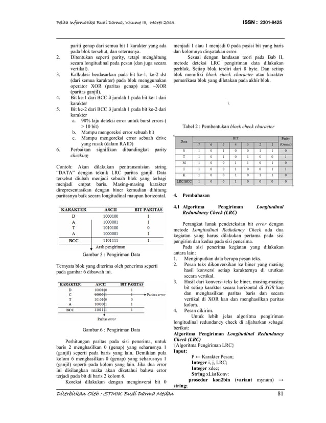Perangkat Lunak Deteksi Bit Error dengan Implementasi Longitudinal ...
