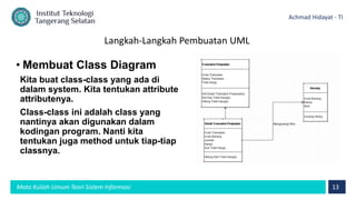 Perancangan Sistem Berorientasi Objek Dengan UML | PPTX