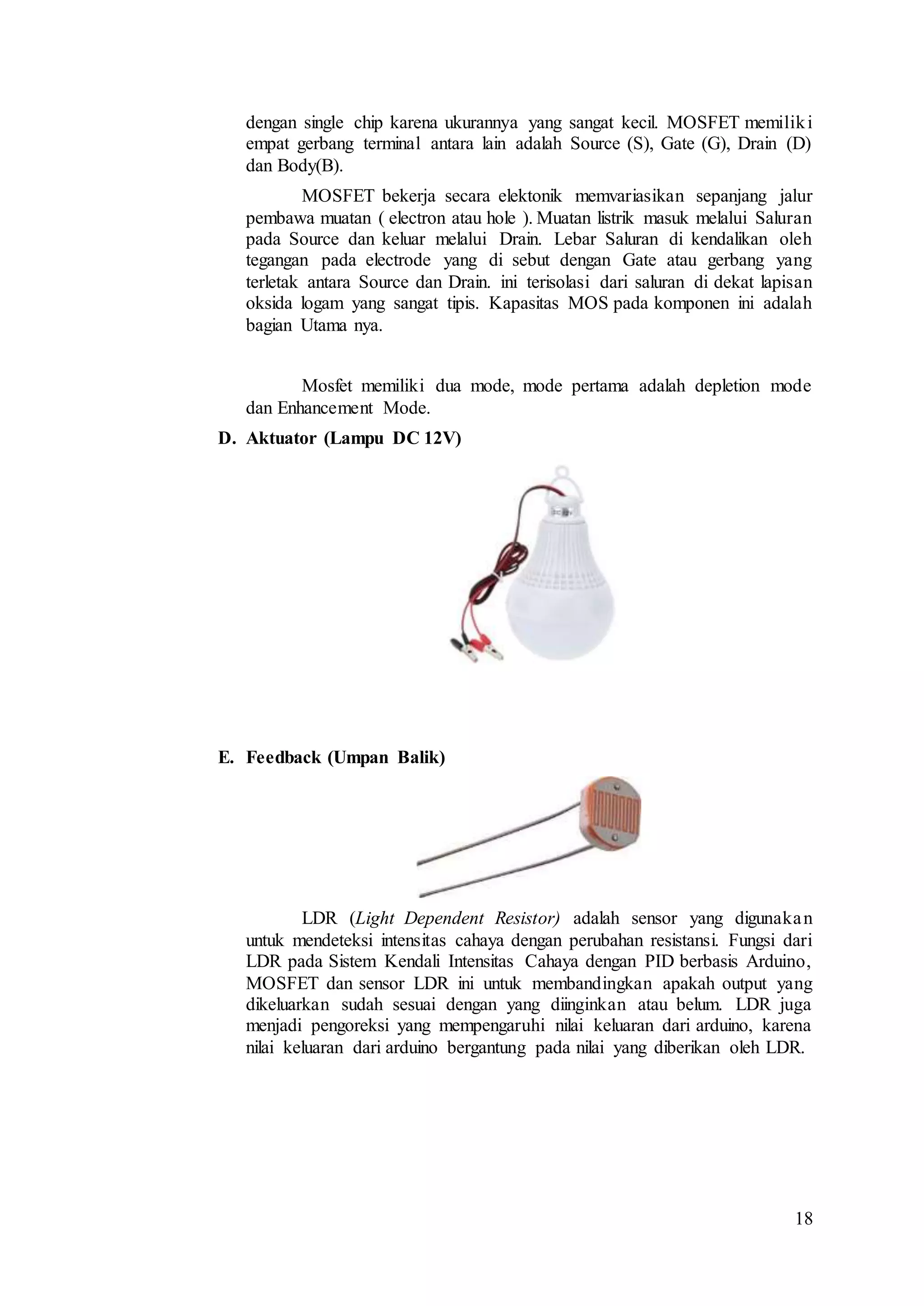 Perancangan sistem kendali pid intensitas cahaya dengan arduino uno ...