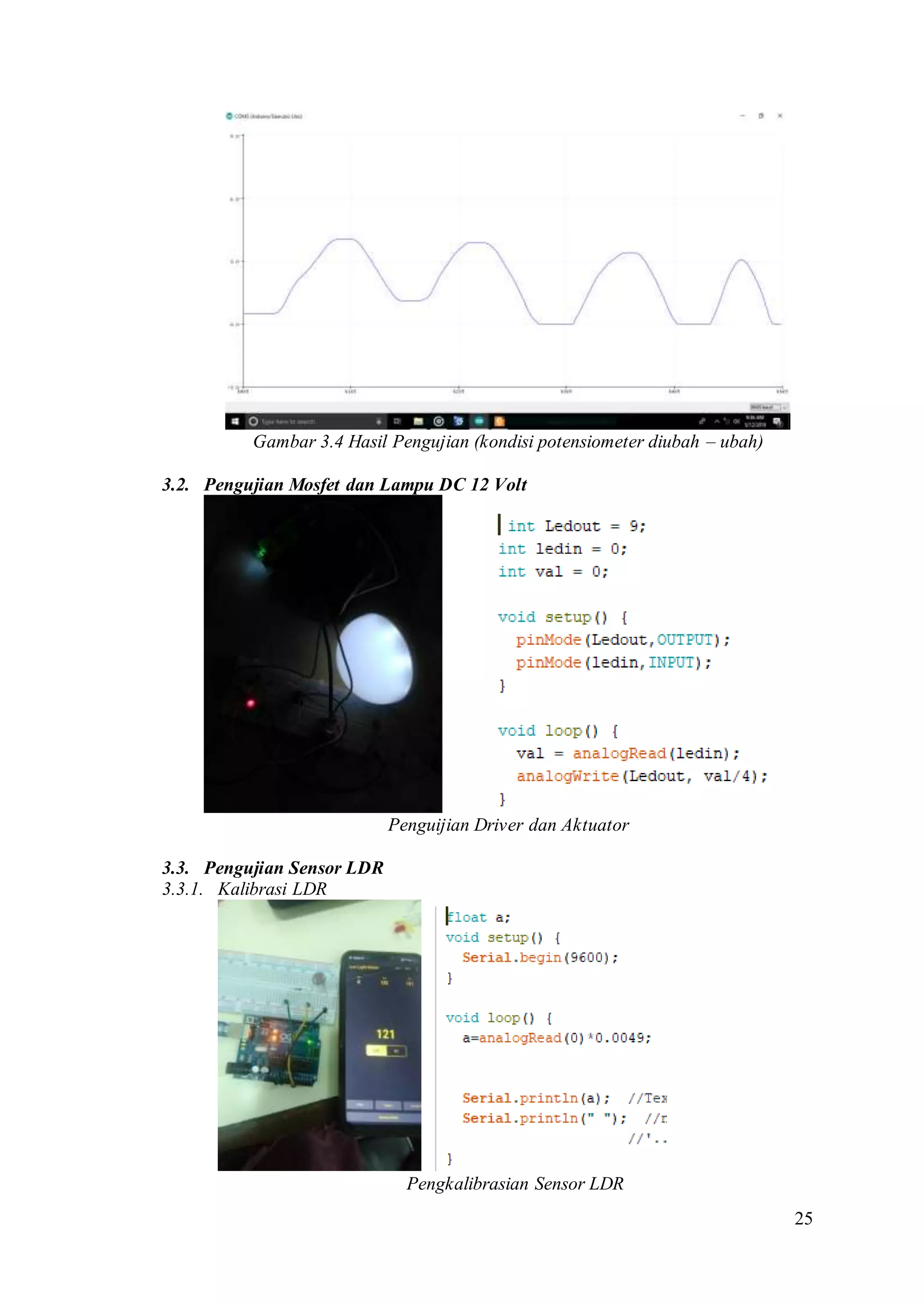Perancangan sistem kendali pid intensitas cahaya dengan arduino uno, mosfet dan ldr | PDF