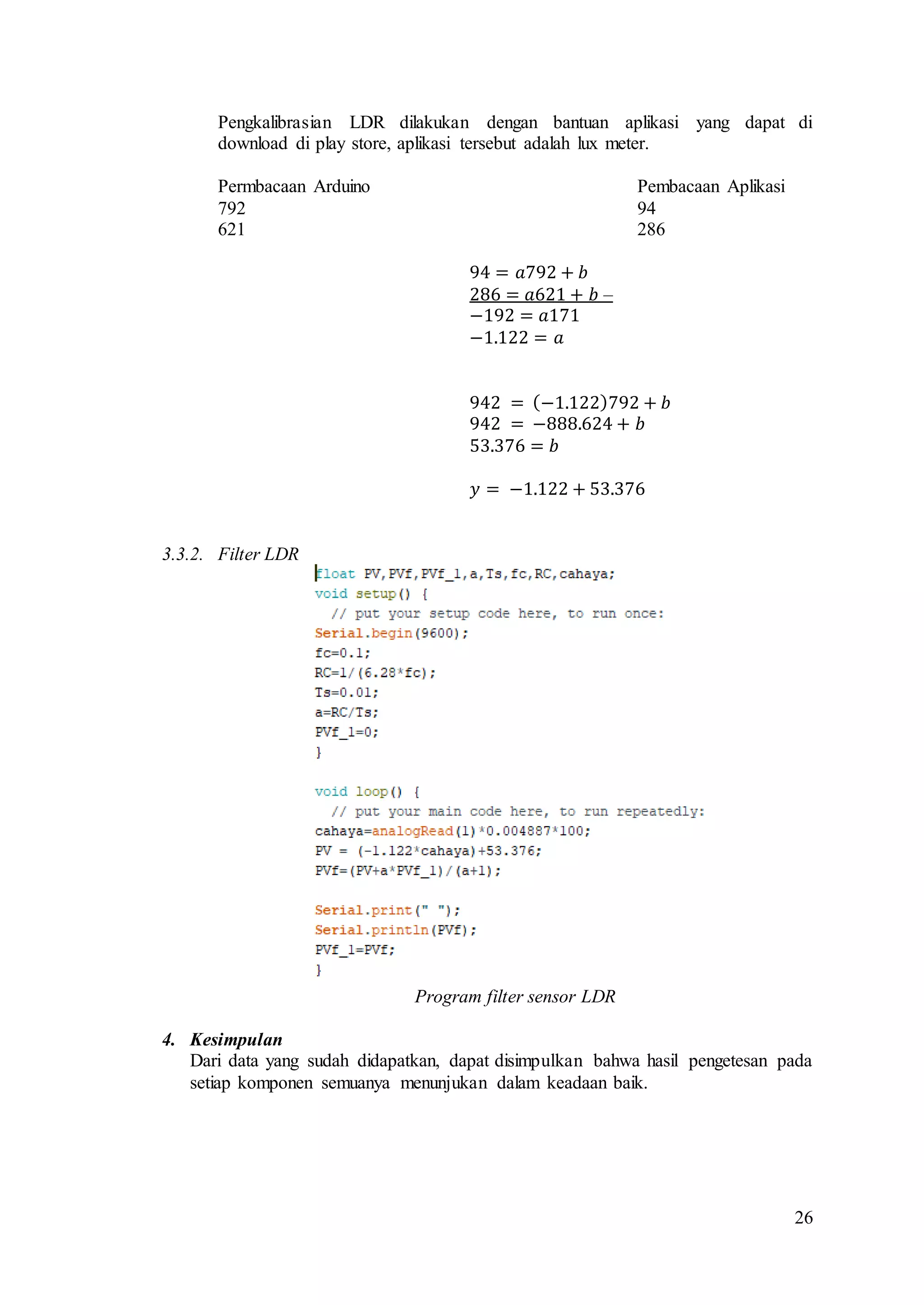 Perancangan sistem kendali pid intensitas cahaya dengan arduino uno ...