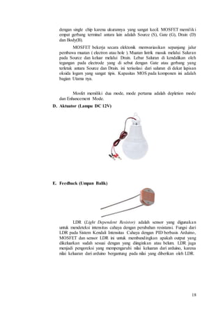 Perancangan sistem kendali pid intensitas cahaya dengan arduino uno ...