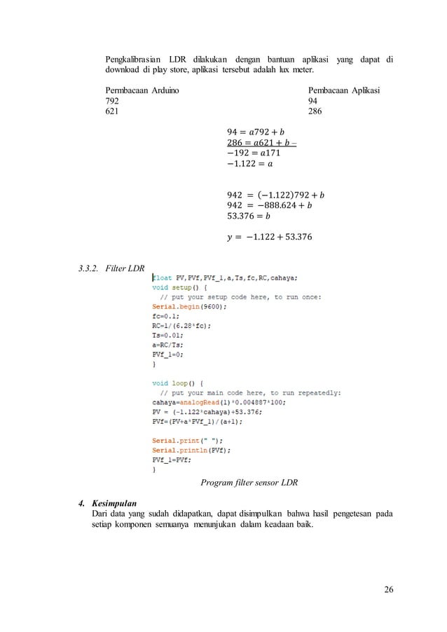 Perancangan sistem kendali pid intensitas cahaya dengan arduino uno ...
