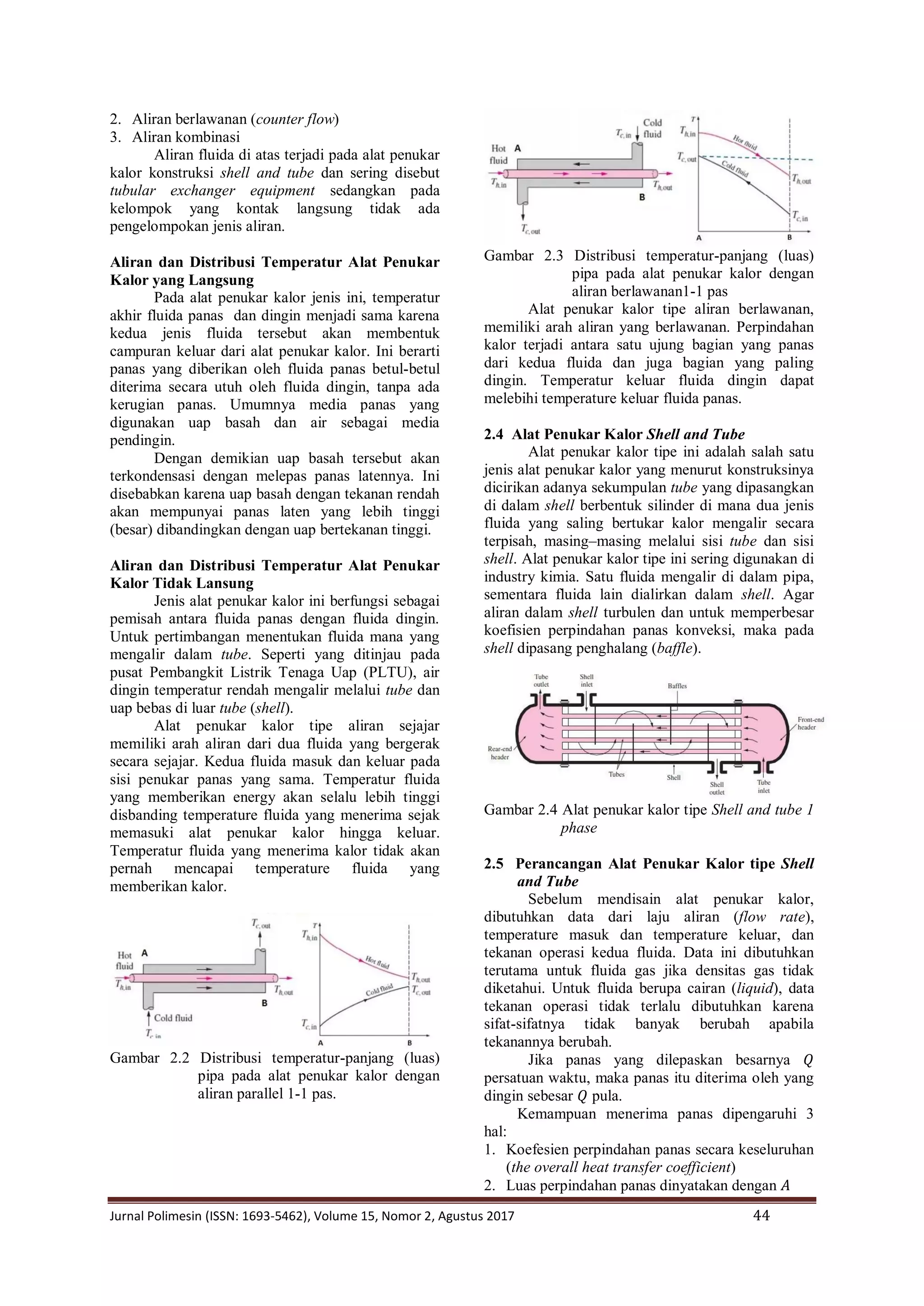 STUDI PERHITUNGAN HEAT EXCHANGER TYPE SHELL AND TUBE DEHUMIDIFIER ...