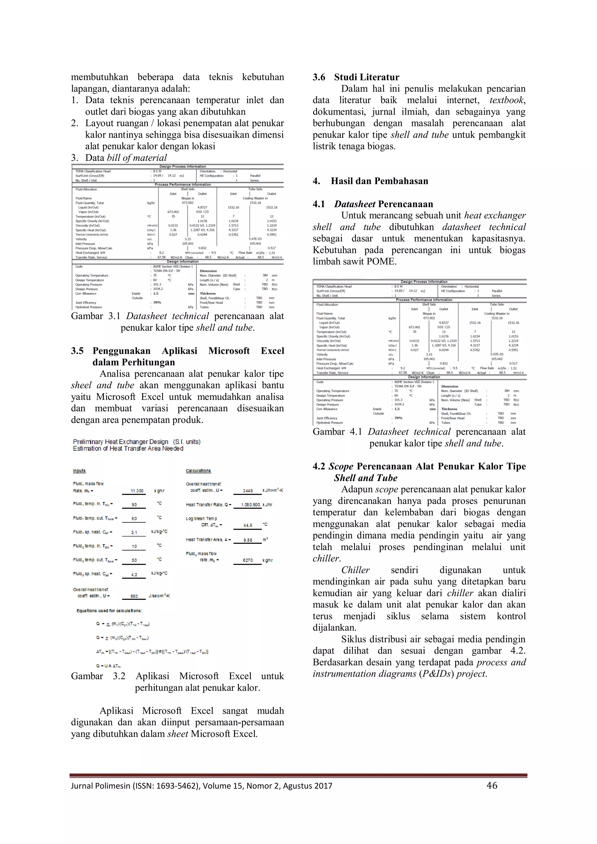 STUDI PERHITUNGAN HEAT EXCHANGER TYPE SHELL AND TUBE DEHUMIDIFIER ...