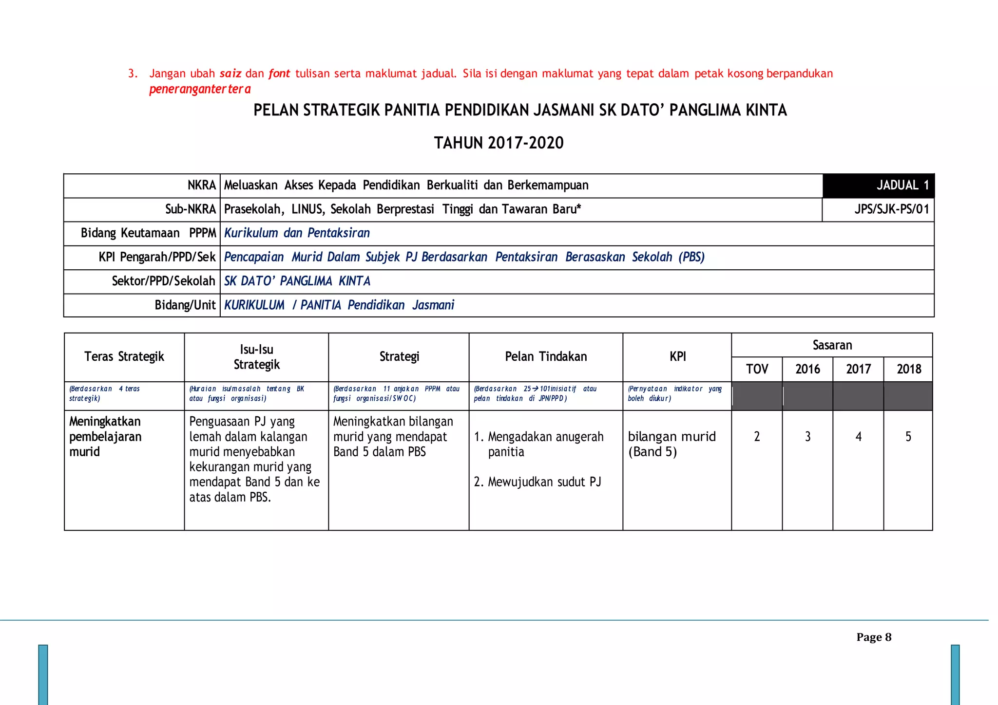 Perancangan strategik pj | DOCX