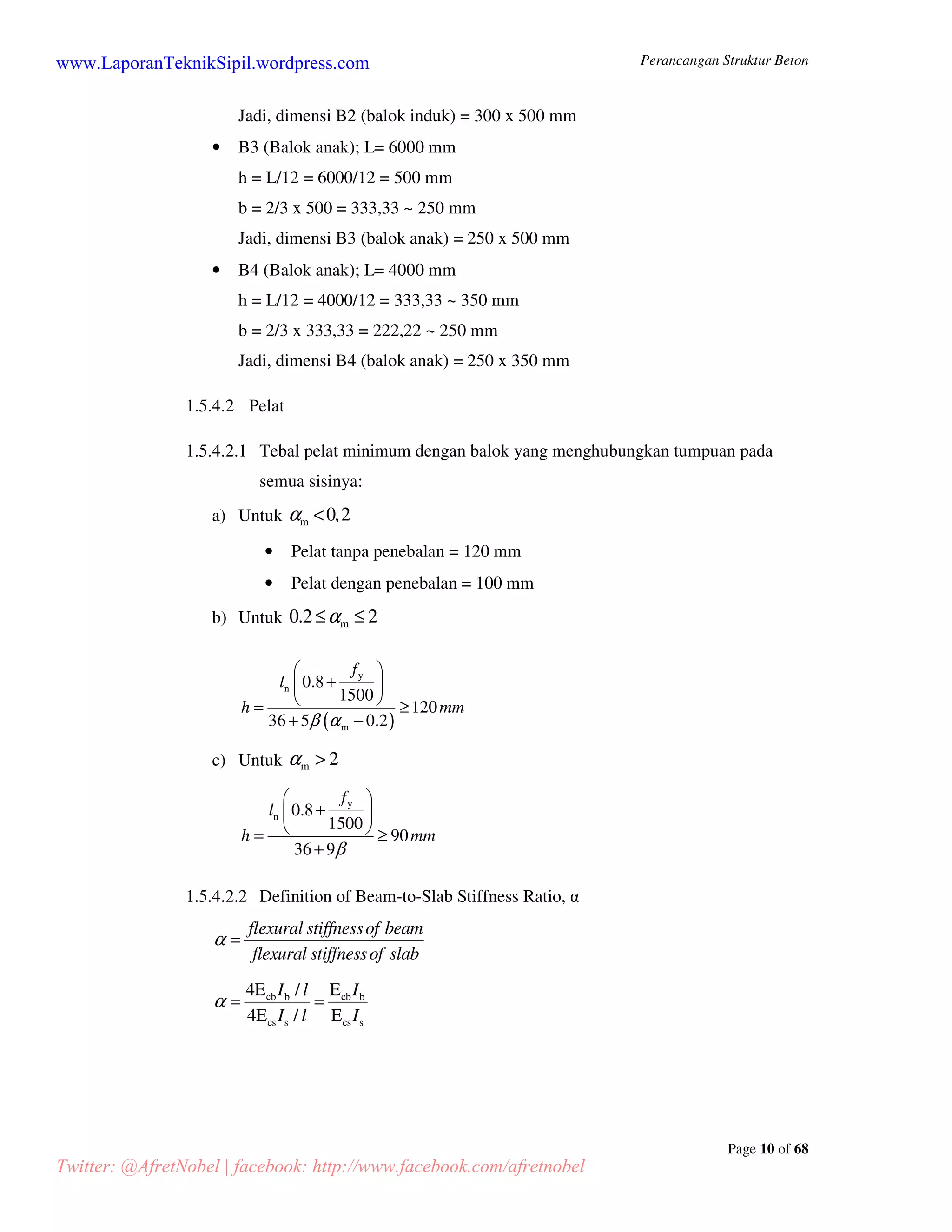 Perancangan struktur beton perpustakaan 4 lantai | PDF